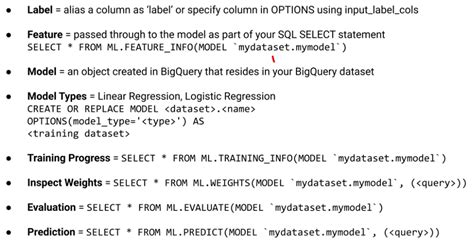 BigQuery DataScience Examples