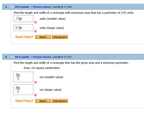 solved find the length and width of a rectangle with maximum