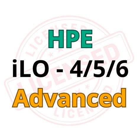 Hpe Ilo Advanced Lifetime License Ilo 456 Serverlama