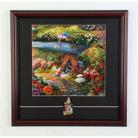 Thomas Kinkade Walt Disneys Alice In Wonderland 18x18 Custom Framed