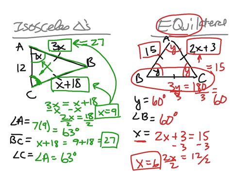 Intro To Isosceles And Equilateral Triangles Math Geometry Worksheets Library