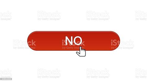 No Web Interface Button Clicked With Mouse Cursor Wine Red Color Application Stock Illustration