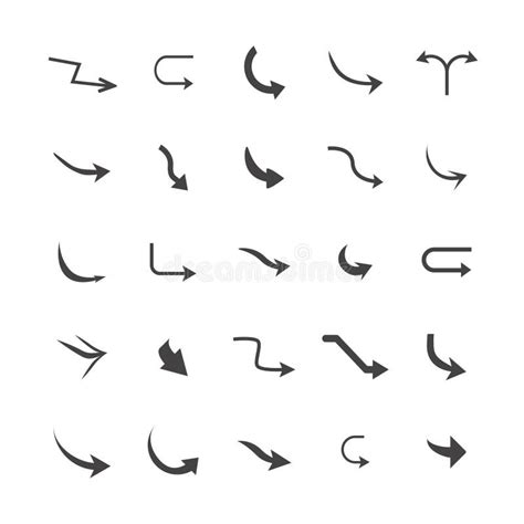 Vector Illustration Of Curved Arrow Icons 25 Curved Arrow Icons Set