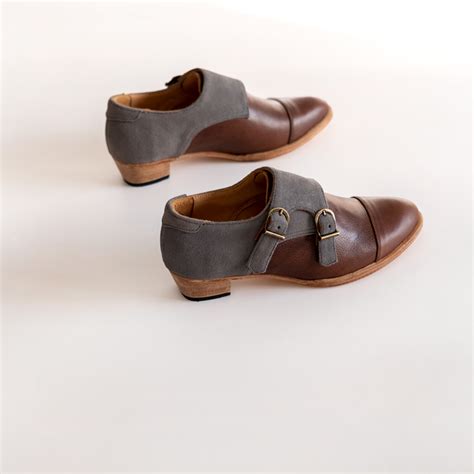 女鞋多色可选 Monk孟克鞋双针扣真皮底法式复古小高跟 Swing虎窝淘