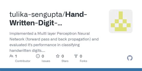 GitHub Tulika Sengupta Hand Written Digit Classification Implemented A Multi Layer Perceptron