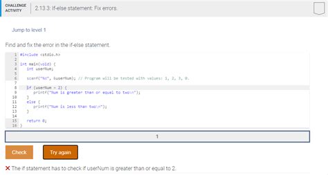 solved challenge activity 2 13 3 if else statement fix