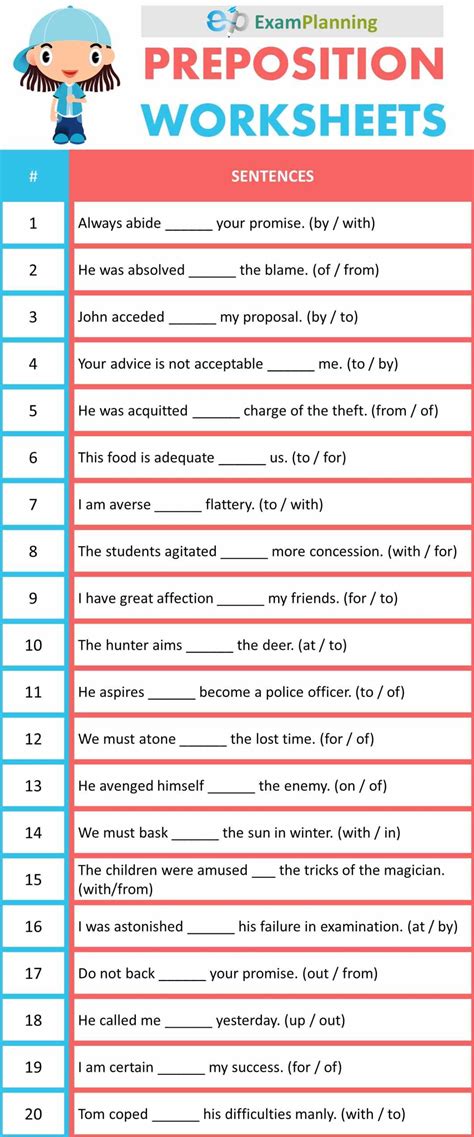 Using Prepositionsexercises