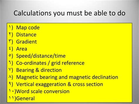 Mapwork Calculations Ppt