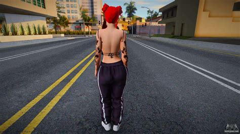Skin Of A Girl With Tattoos For Gta San Andreas