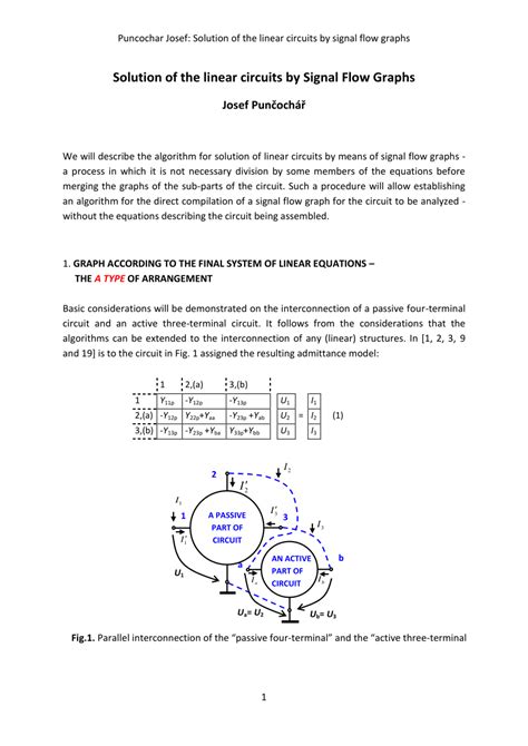 Pdf Solution Of The Linear Circuits By Signal Flow Graphs