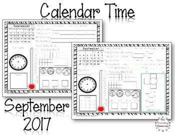 Morning Work Calendar Time Worksheets September By The Traveling