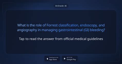 What Is The Role Of Forrest Classification Endoscopy And Angiography In Managing