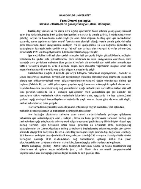 Mühazir 8 Buzlaqların Geoloji Fəaliyyəti Daimi Donuşluq Pdf
