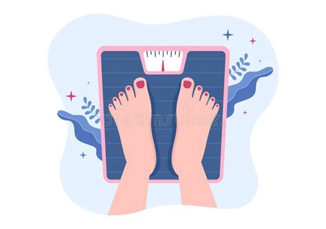 Weight Loss Template Hand Drawn Cartoon Flat Illustration Of People