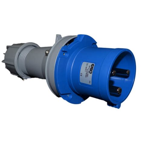 Garo 63a 3 Pin 2pe Blue Ip67 Industrial Plug 200 250v Pv263 6s