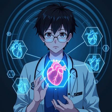 Free Digital Cardiac Analysis Image Anime Doctor Holographic