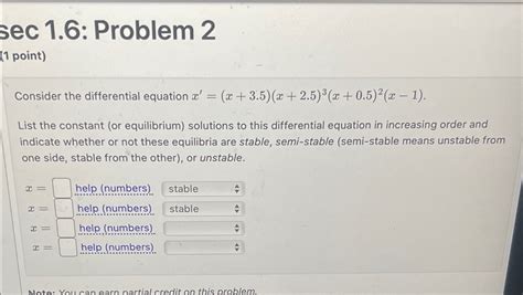 Solved Sec 16 Problem 21 ﻿pointconsider The Differential