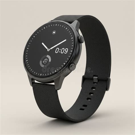 A Sleek Black Smartwatch Featuring A Round Face With Minimalist Design