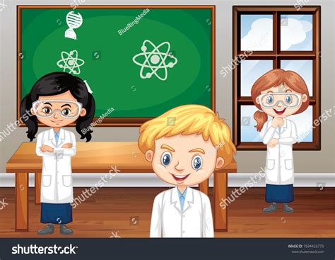 Scene Science Babes Classroom Illustration Stock Vector Royalty Free 1594433773 Shutterstock