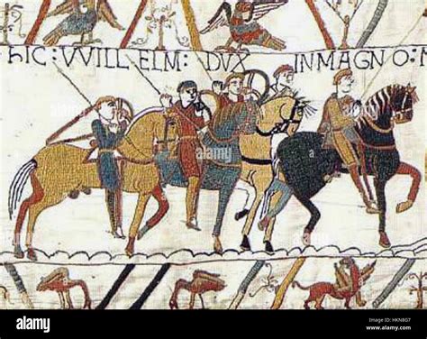 The Bayeux Tapestry Specifically Depicting The Scene Of William The