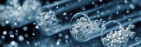 Bubbles Forming In Test Tubes During A Chemistry Experiment In A