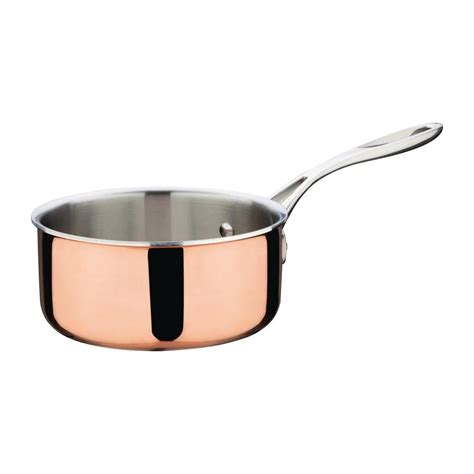 Vogue Induction Tri Wall Copper Saucepan 160mm 6 Kw Commercial Kitchen
