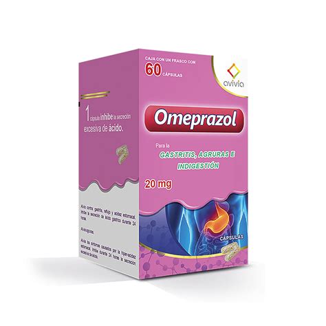 Omeprazol 20 Mg Frasco 60 Cápsulas Genérico Avivia Farmacia Coyoacán