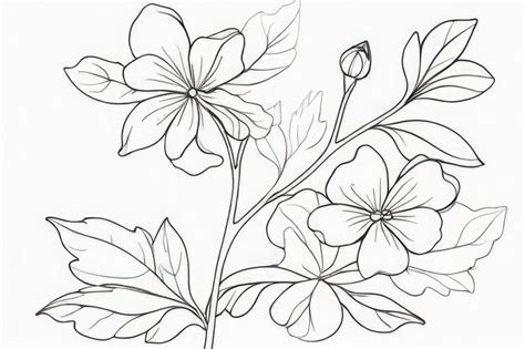 Premium Photo Tree Branch Line Floral Hand Drawn Sketch