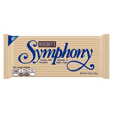 Hersheys Symphony Extra Large Milk Chocolate Bar With Almonds And