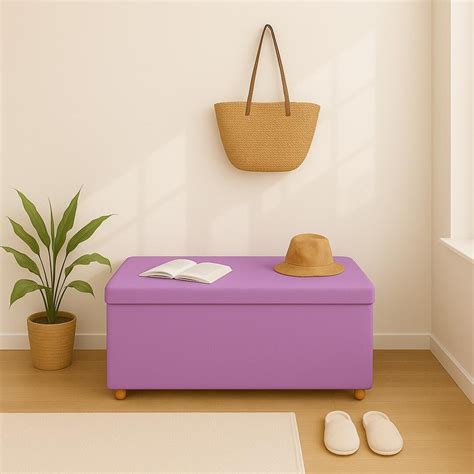 Lilac Storage Bench For Accent Modern Bench Handmade Furniture