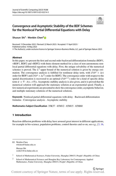 Convergence And Asymptotic Stability Of The BDF Schemes For The Nonlocal Partial Differential