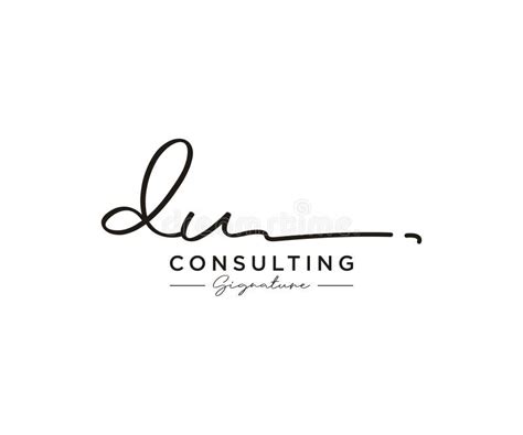 Initial Du Signature Logo Collection Template Vector Hand Drawn