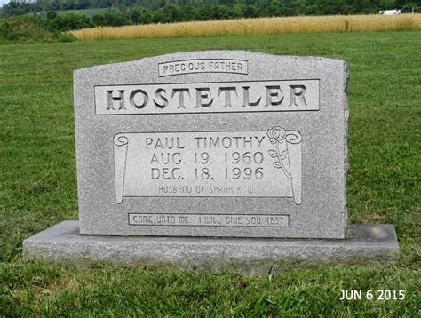 Paul Timothy Hostetler 1960 1996 Find A Grave Memorial