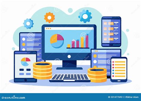 Database Storage Management Is Showcased On Laptops Surrounded By