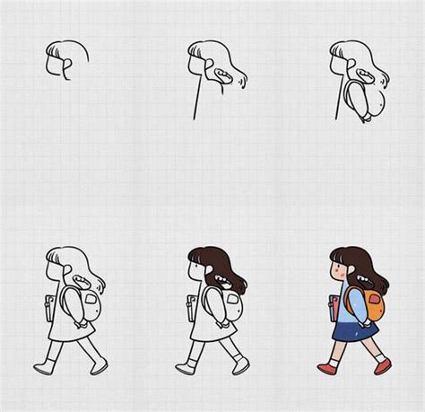 卡通校园人物女生简笔画简单（推荐18张）简笔画图片大全