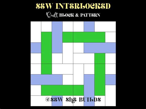 Interlocking Quilt Block Beginner Quilt Block Easy Quilt Pattern Woven Quilt Block Throw Interlocking Quilt Block Beginner Quilt Block Easy Quilt Pattern Woven Quilt Block Throw