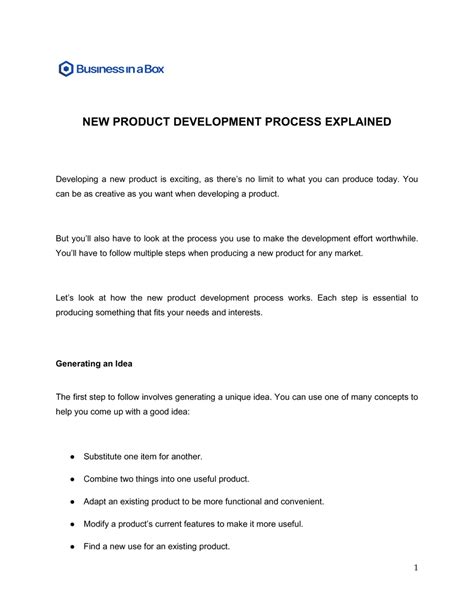 New Product Development Process Explained Free Download Word And Pdf