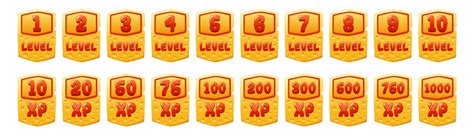Set Of Cheese Game Level Ui Icons Score Experience 14319737 Vector Art
