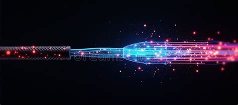 Luminous Optical Fiber Cable For Connection And Data Transmission At The Speed Of Light