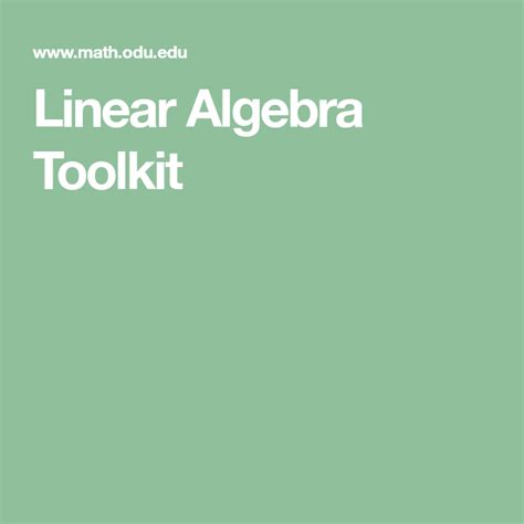 Linear Algebra Toolkit