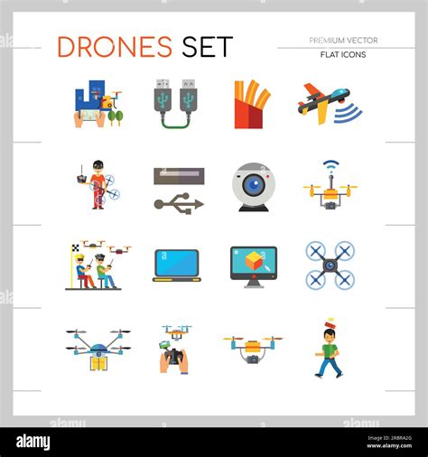 Drones Icon Set Stock Vector Image And Art Alamy