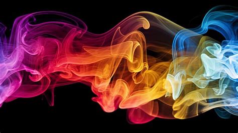 Premium Photo Abstract Composition Featuring Multicolored Smoke And