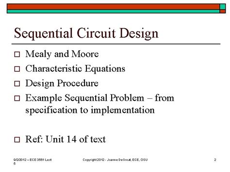 L Sequential Circuit Design Sequential Circuit Design