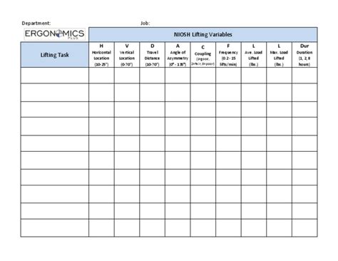Niosh Lifting Task Analysis Guide Pdf