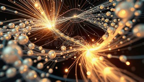 Glowing Neural Network Connections And Neural Activity Visualization In Brain Synapses Stock