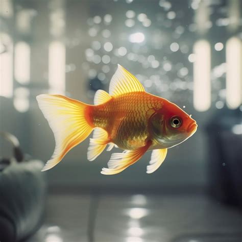 Peces Dorados De Hermosos Colores Nadan En El Agua Clara Del Acuario Animación 3d Peces Dorados