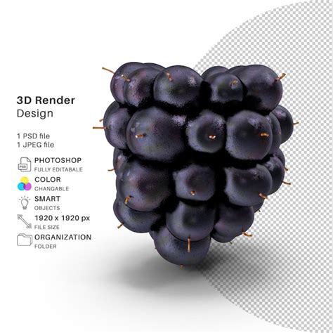 Premium Psd Blueberry Fruits 3d Modeling Psd File Realistic