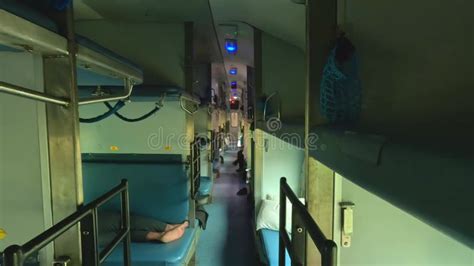 Inside Interior Of A Sleeper Class Coach Of The Indian Railway High