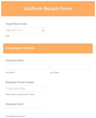 Uniform Return Form Template Jotform