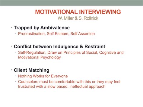 Motivational Interviewing Processes And Examples Pptx